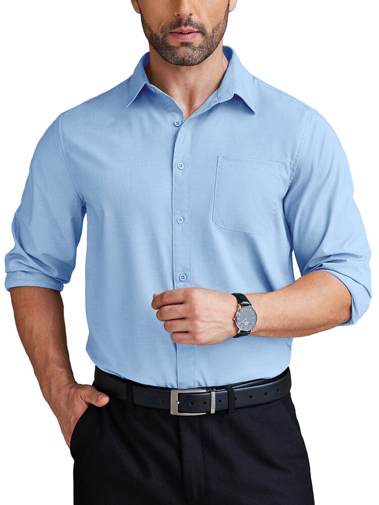 Navando | Rimpelvrij zakelijk lange mouwen shirt - Voor heren